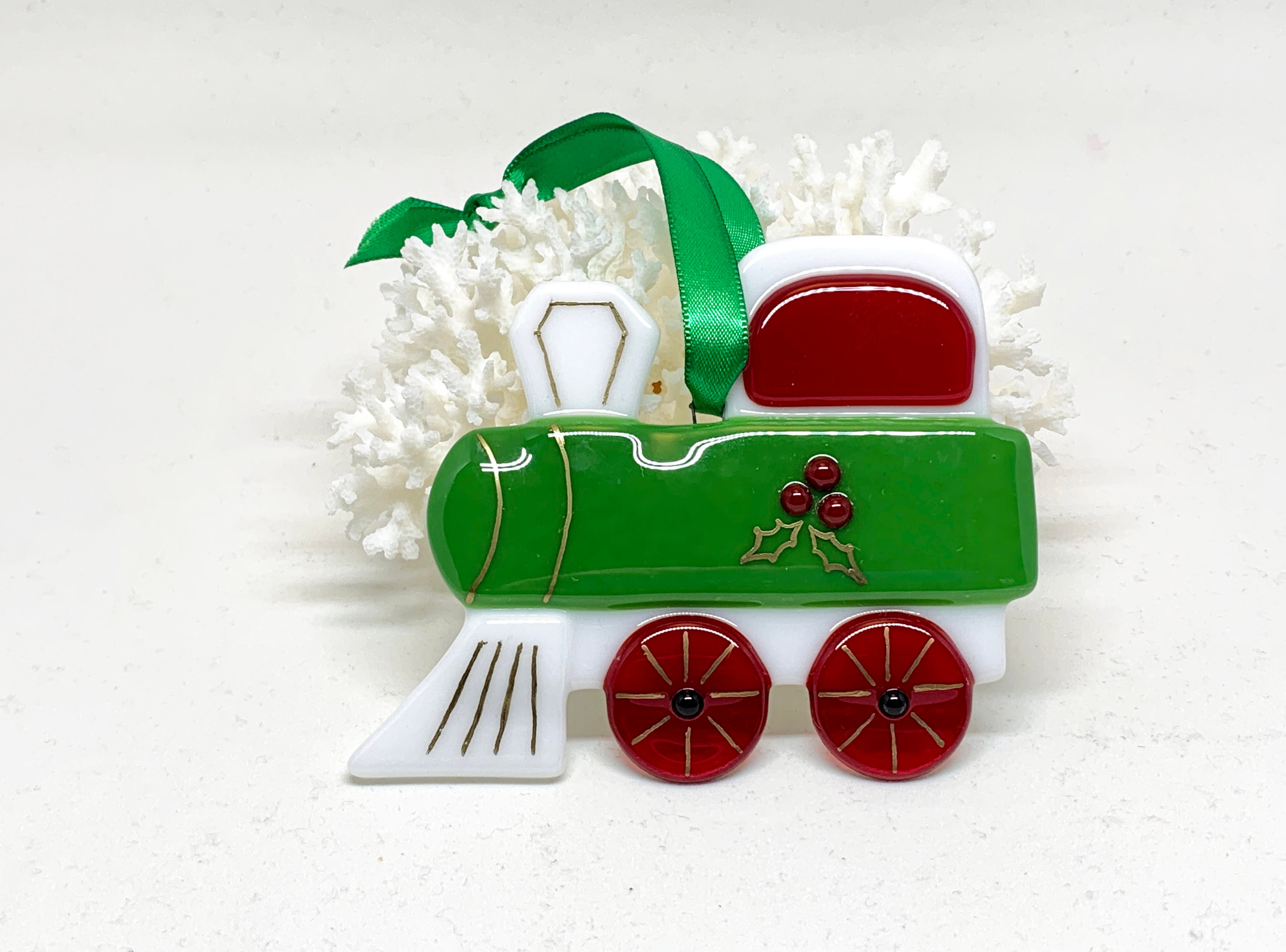 Christmas Ornament – Red, White and Green Christmas Train - Etsy Canada