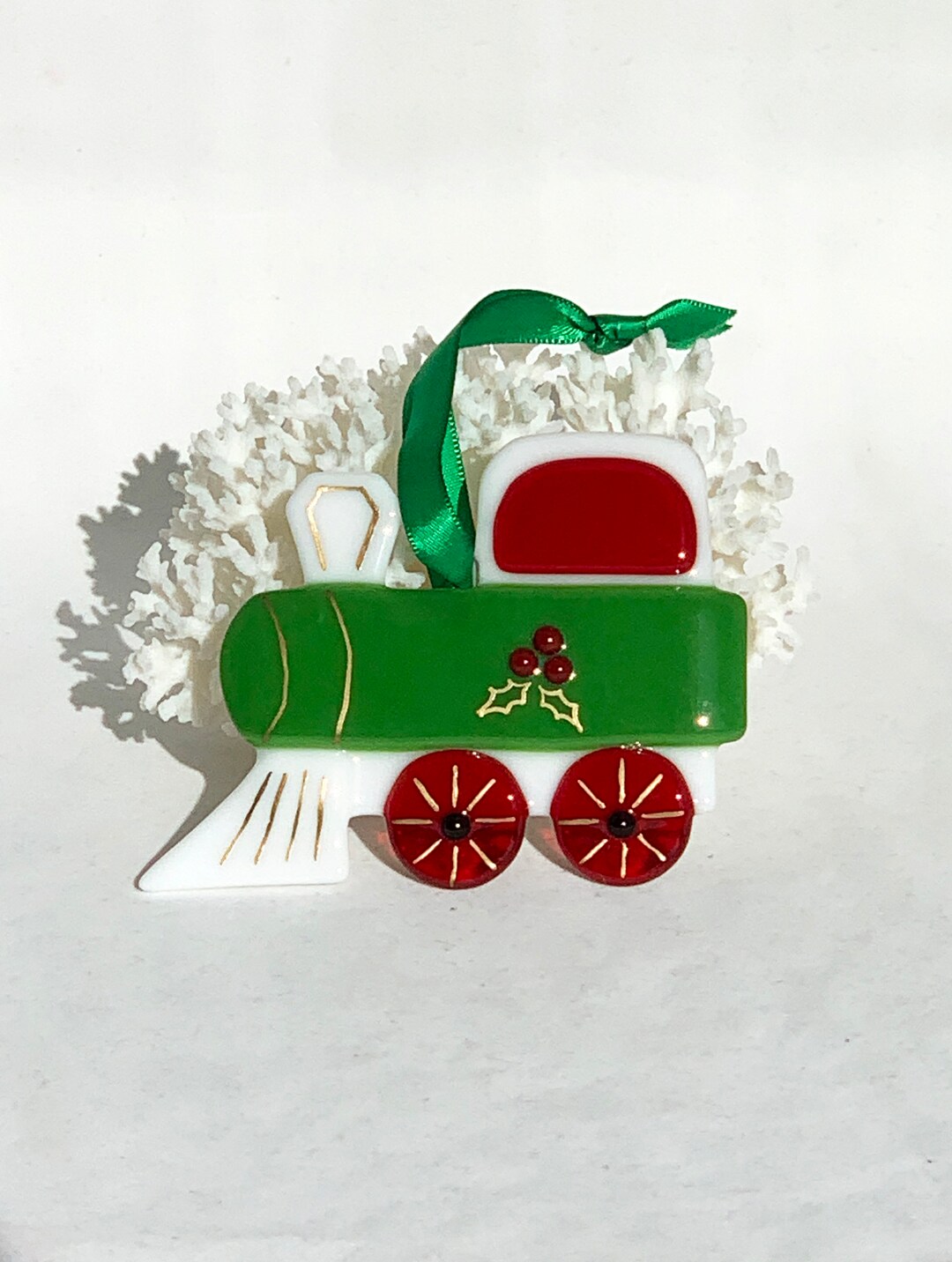 Christmas Ornament – Red, White and Green Christmas Train - Etsy