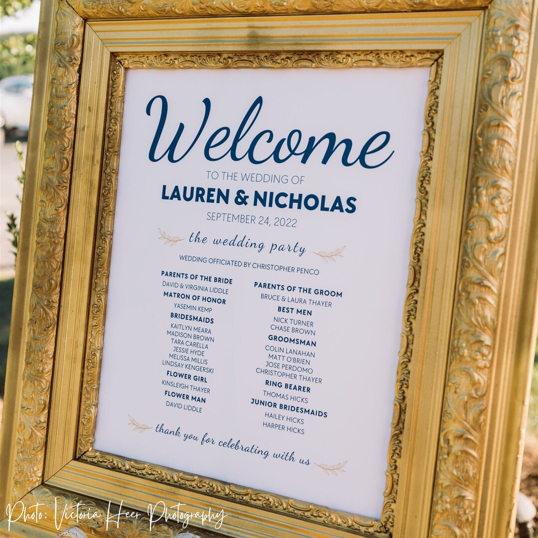 Elegant / Formal Wedding Welcome Sign, Wedding Welcome Sign Template ...