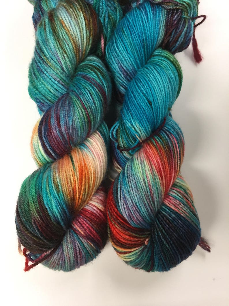 Hand Dyed Yarn | Fingering Weight Yarn | Superwash | Multi Colored ...