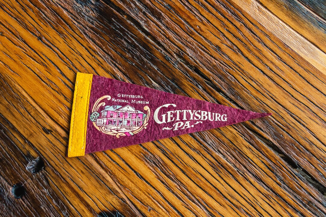 Gettysburg Pennsylvania Felt Pennant Vintage Maroon Wall Decor - Etsy