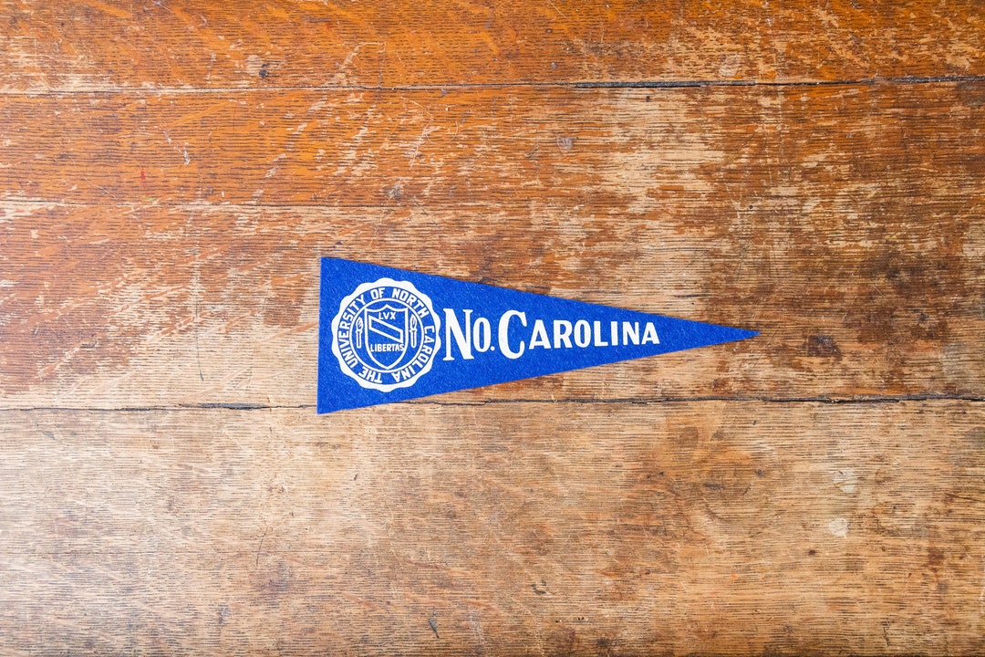 University North Carolina Royal Blue Felt Pennant Vintage Mini College ...
