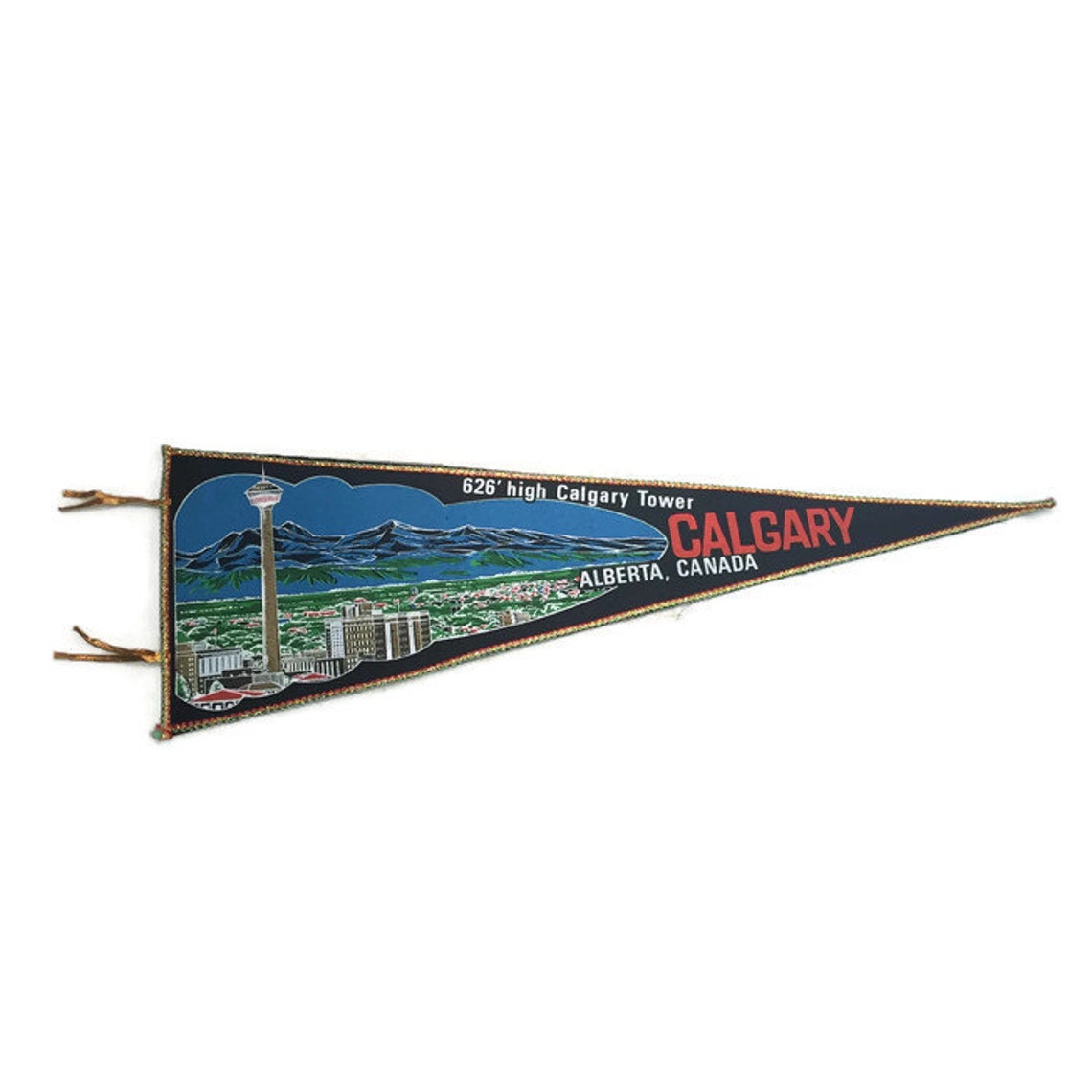 Calgary Canada Black Felt Pennant Vintage - Etsy