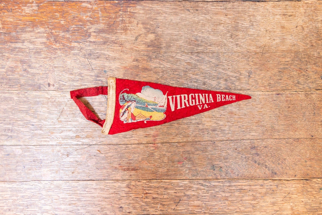 Virginia Beach VA Felt Pennant Vintage Red Wall Decor - Etsy