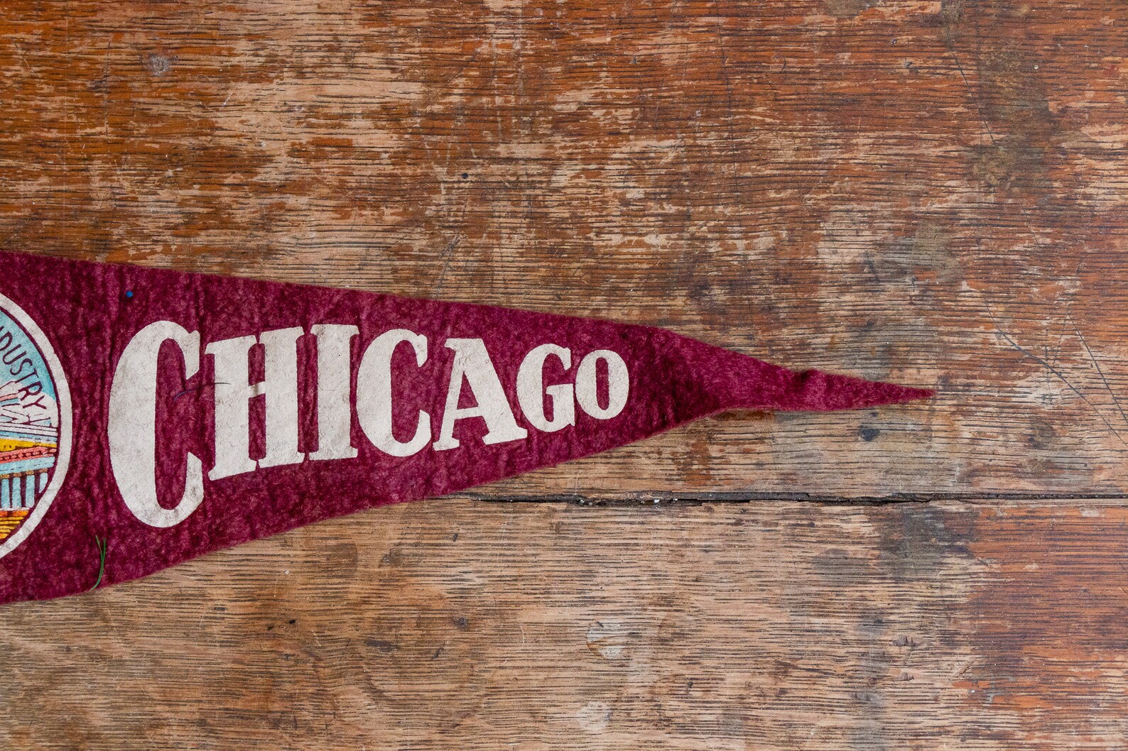 Chicago Maroon Felt Pennant Vintage Illinois Wall Hanging | Etsy