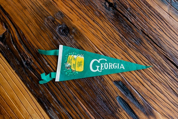 Georgia State Green Felt Pennant Vintage Wall Decor | Etsy