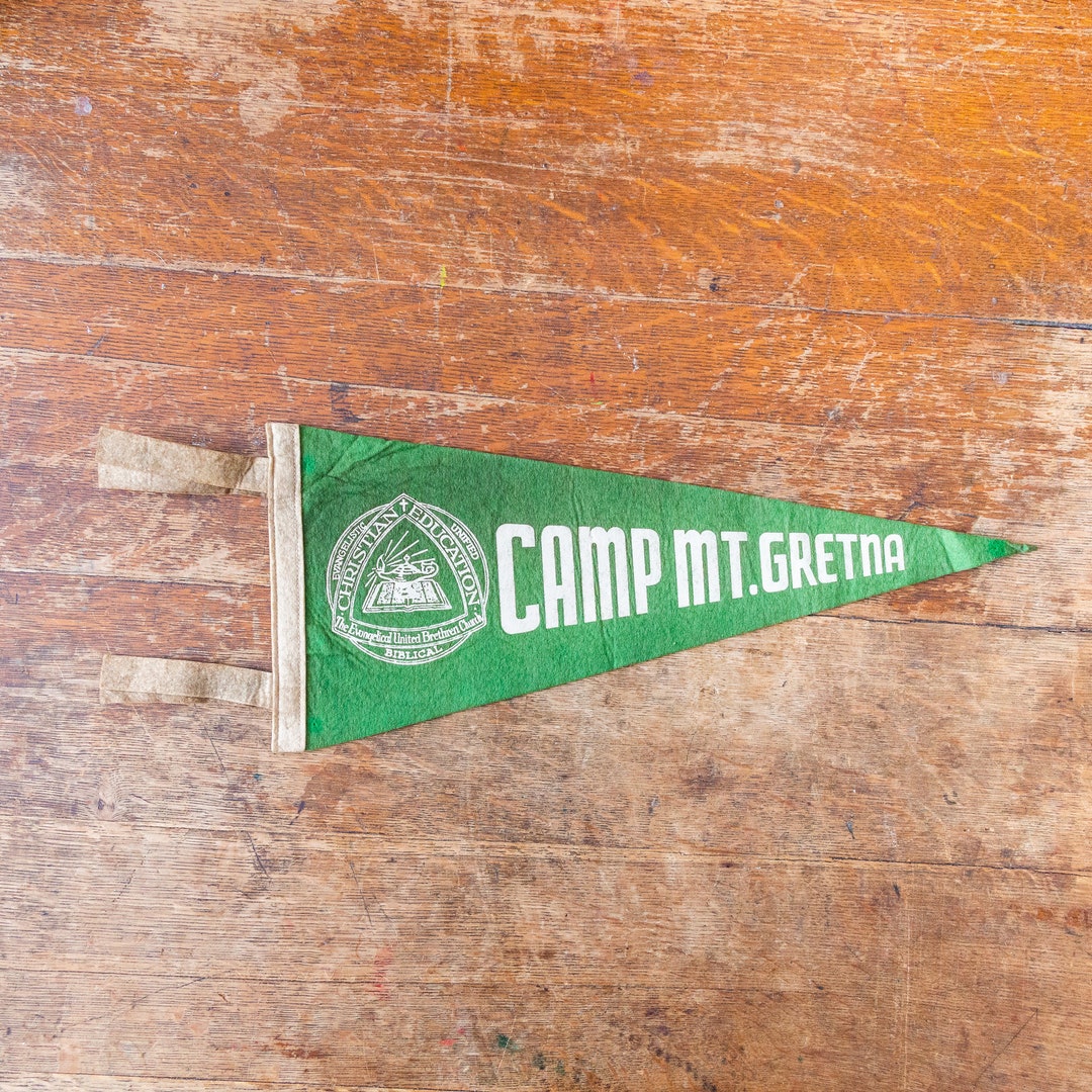 Gretna Glen Camp PA Green Felt Pennant Vintage Pennsylvania Wall Decor ...