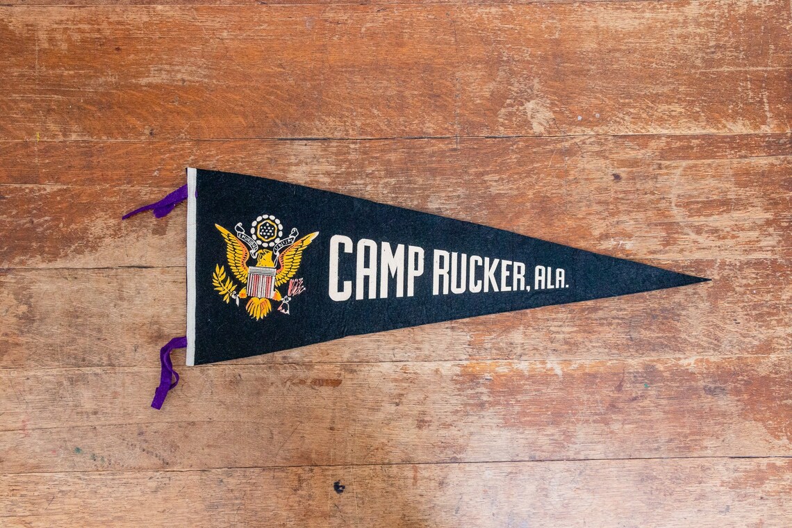 Camp Fort Rucker Alabama Felt Pennant Vintage Black Wall Decor | Etsy