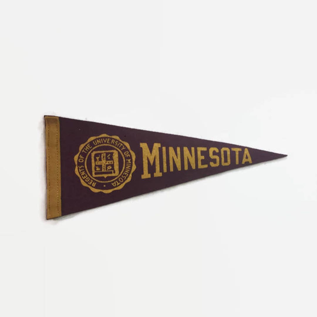 University of Minnesota Maroon and Gold Mini Felt Pennant Vintage ...