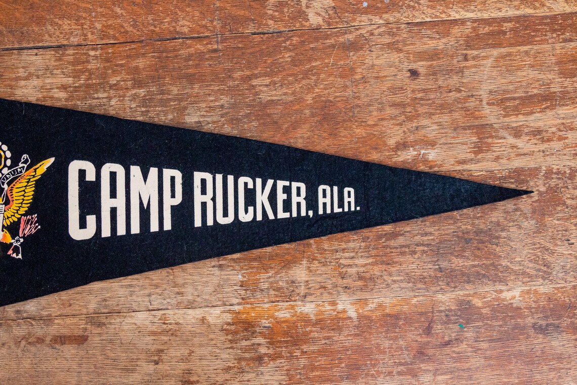 Camp Fort Rucker Alabama Felt Pennant Vintage Black Wall Decor | Etsy