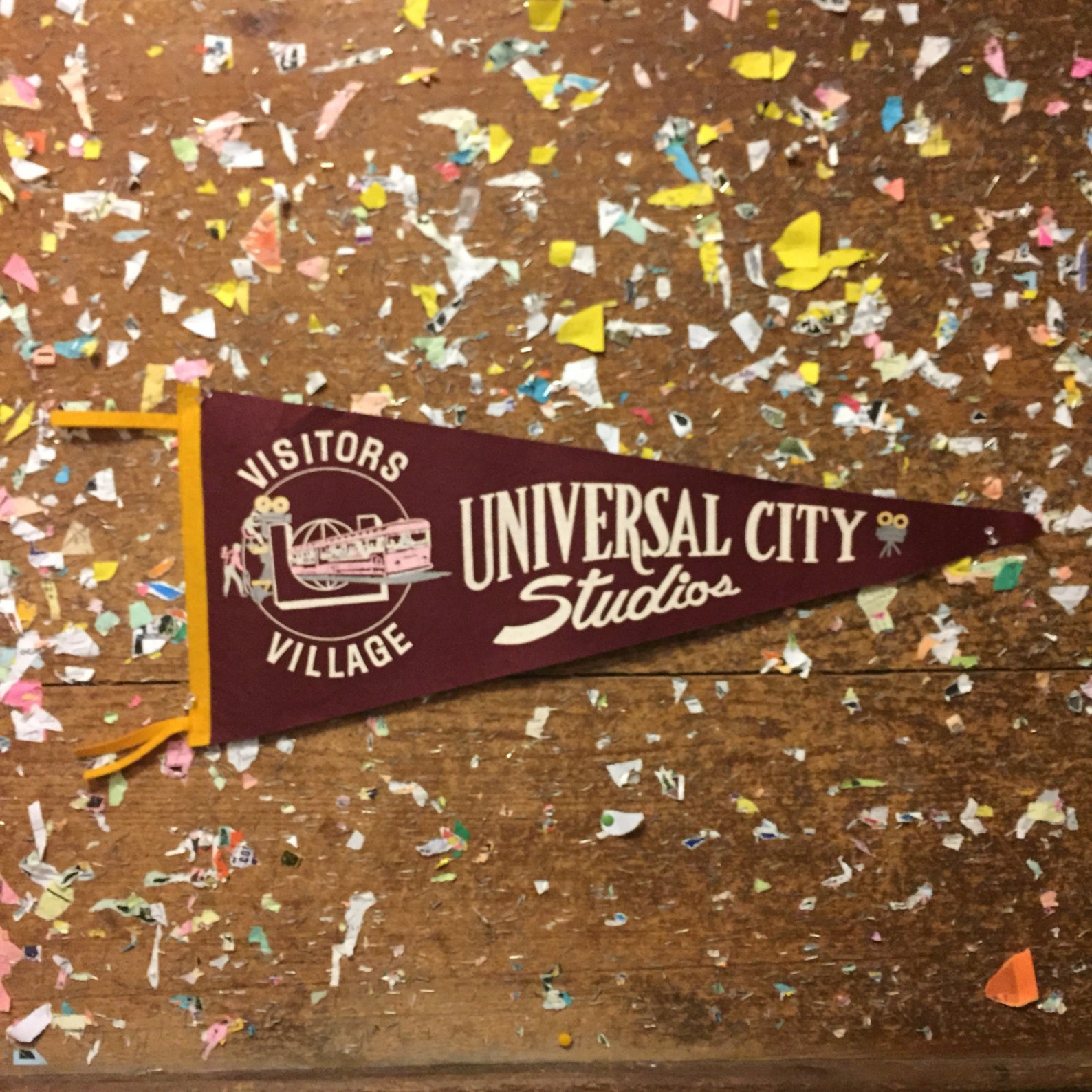 Universal Studios Maroon Felt Pennant Vintage Universal City - Etsy