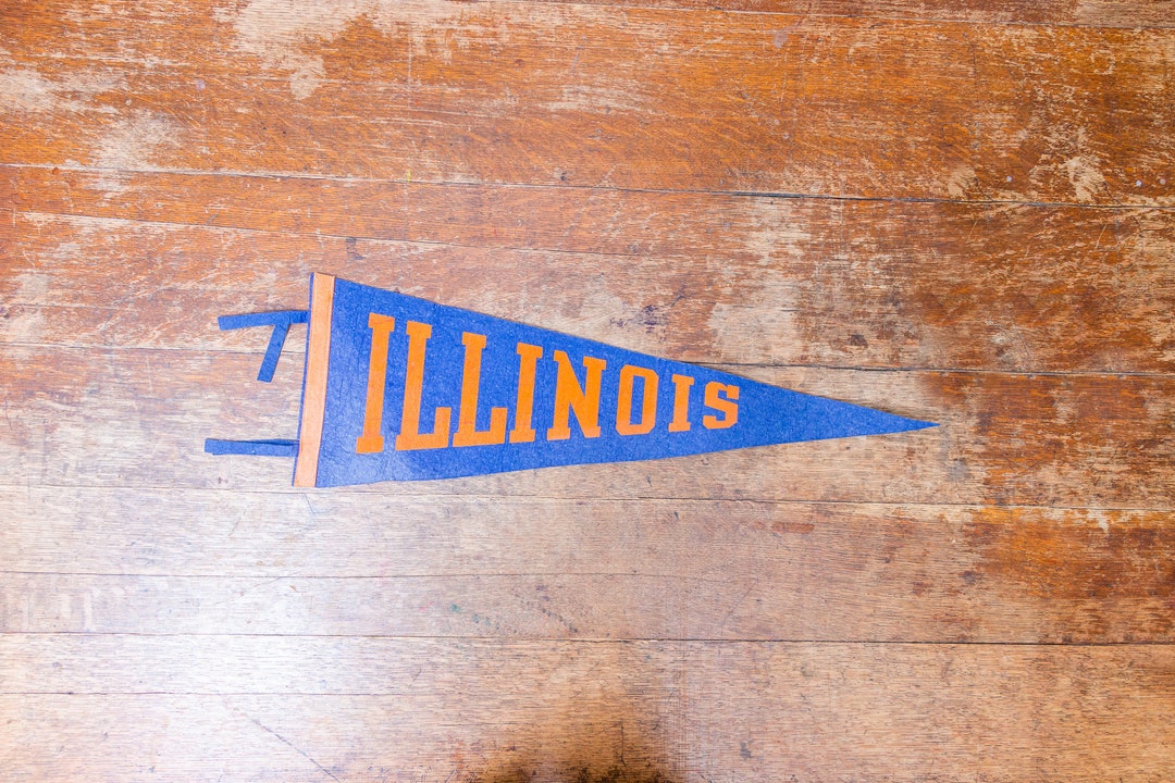 University of Illinois Felt Pennant Vintage Blue Fighting Illini Wall ...