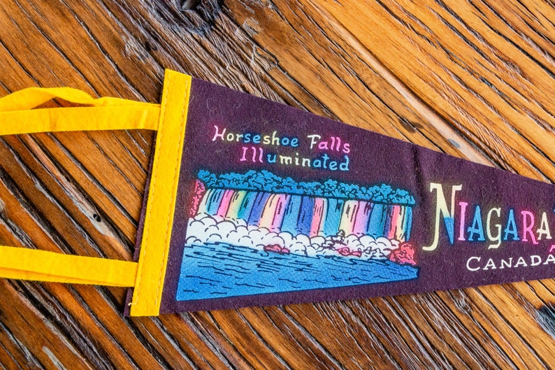 Niagara Falls Maroon Felt Pennant Vintage Travel Wall Decor - Etsy
