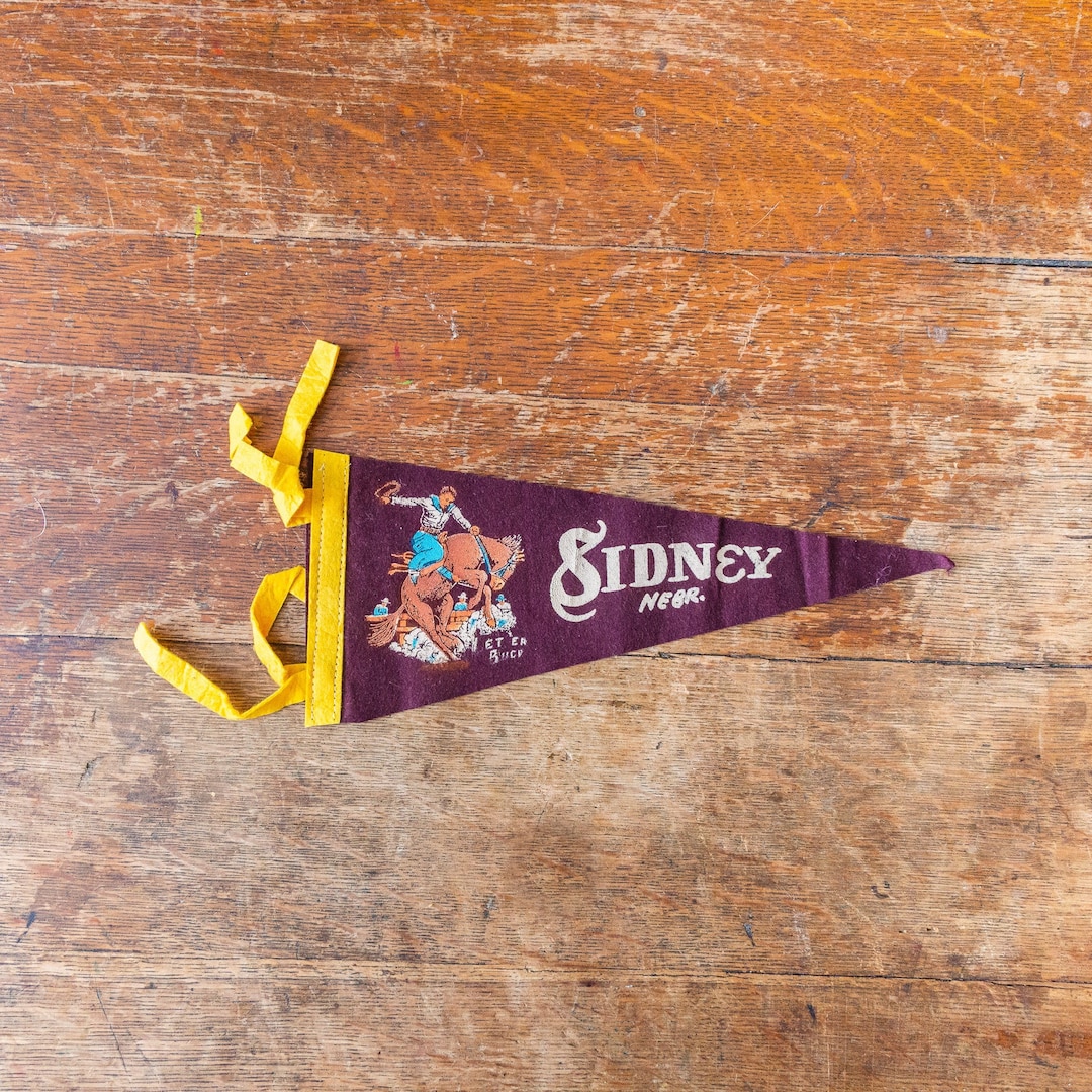 Sydney Nebraska Maroon Felt Pennant Vintage NE Wall Decor - Etsy