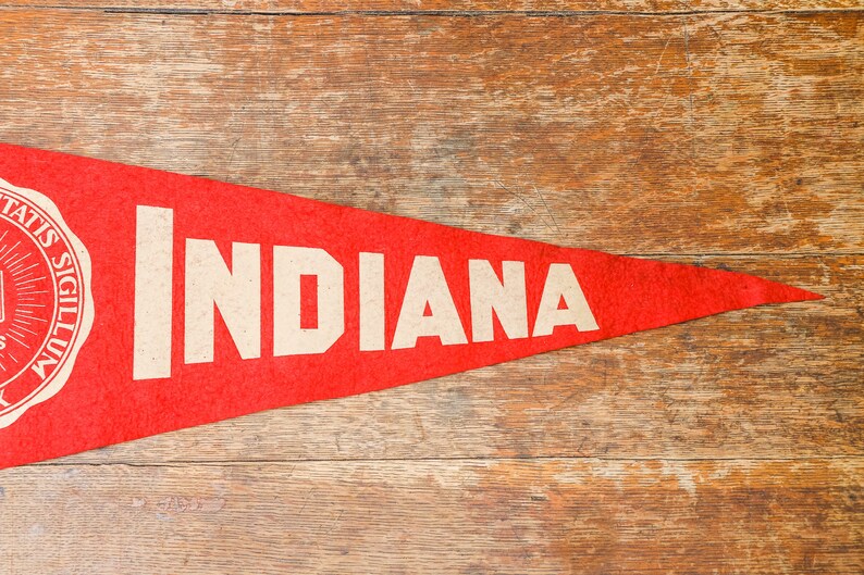 Indiana University Felt Pennant Large Vintage College Wall - Etsy
