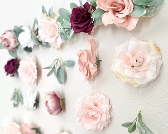 Burgundy Flower Backdrop - Etsy