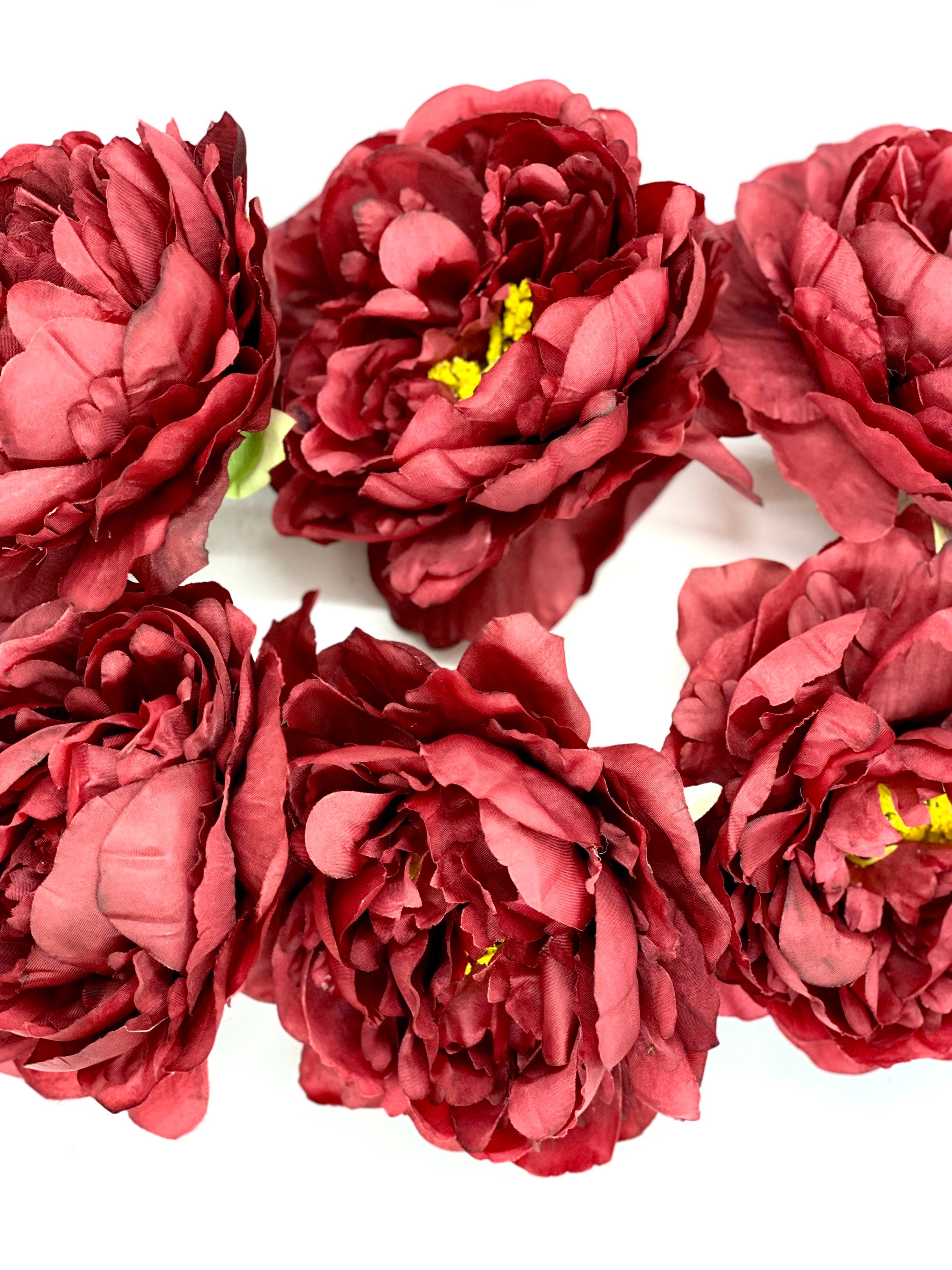 5 Deep Red Peony Burgundy Peony Wedding Flower Fluffy - Etsy