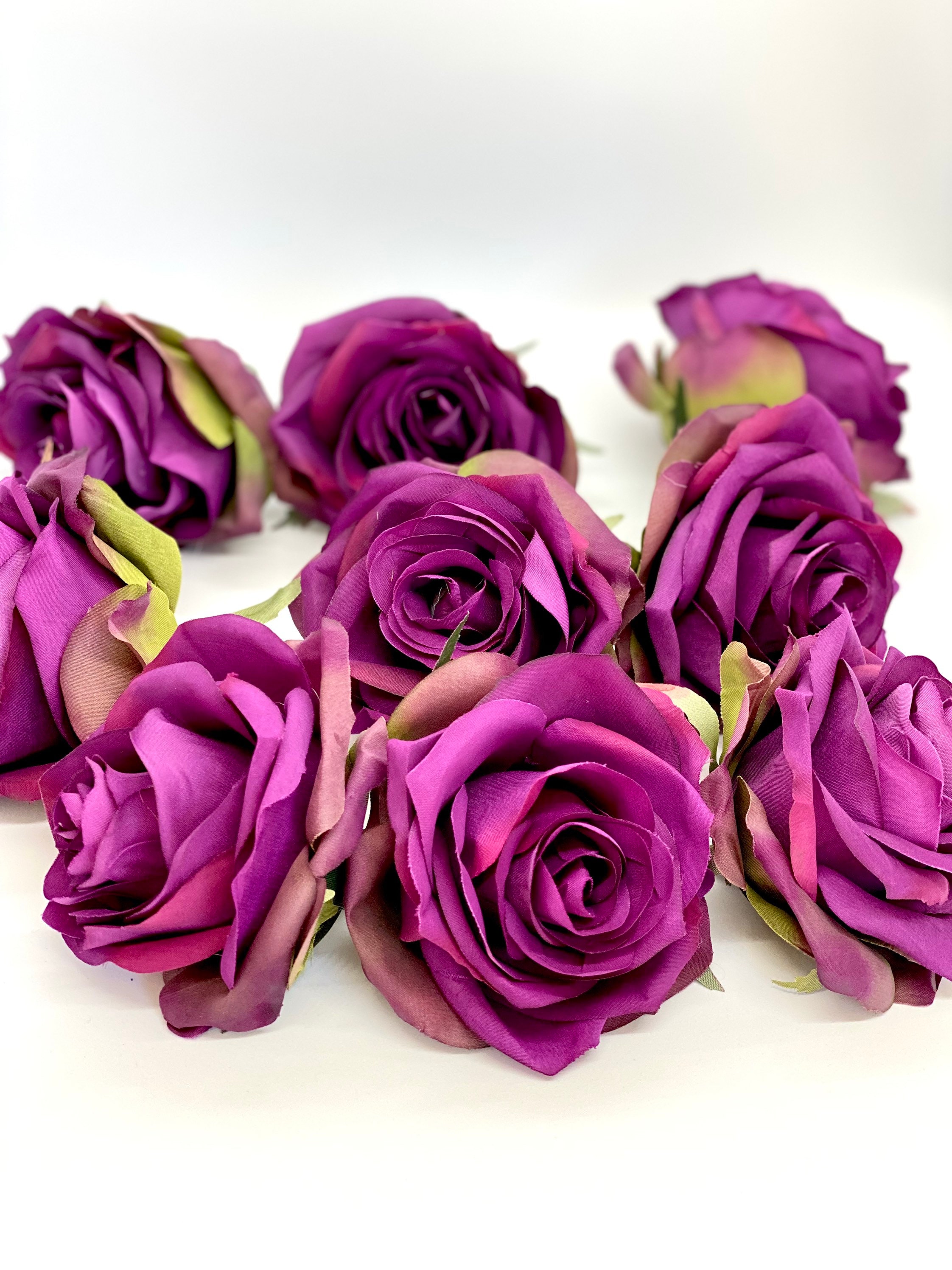 3.5 Artificial Purple Rose Flower Purple Artificial Rose | Etsy