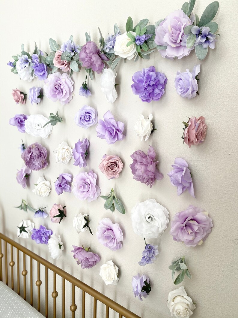 Flower Hanging Decor Flower Wall Hanging Nursery Floral | Etsy