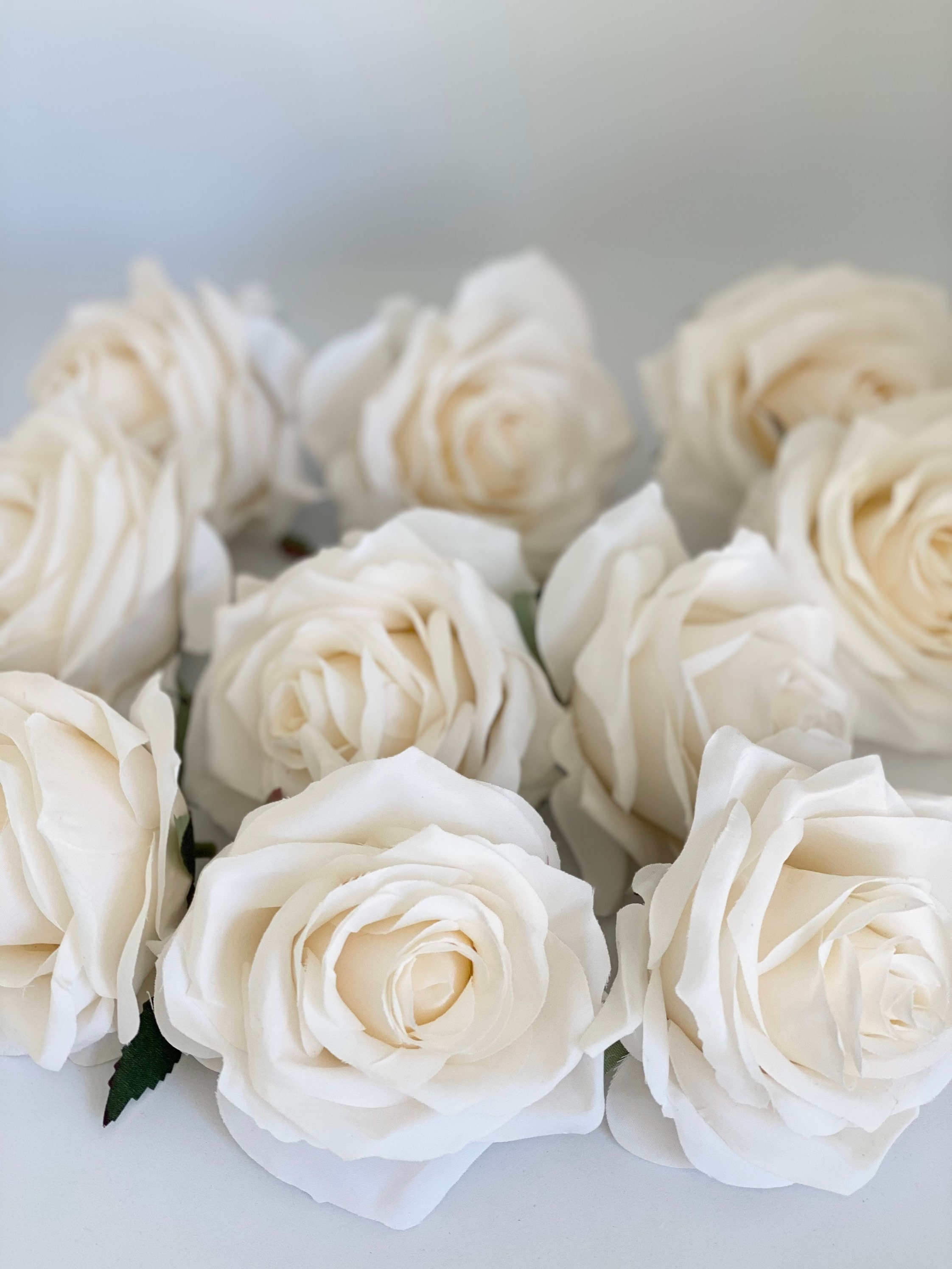 3.5 Artificial Ivory Rose Head Ivory Artificial Flower | Etsy