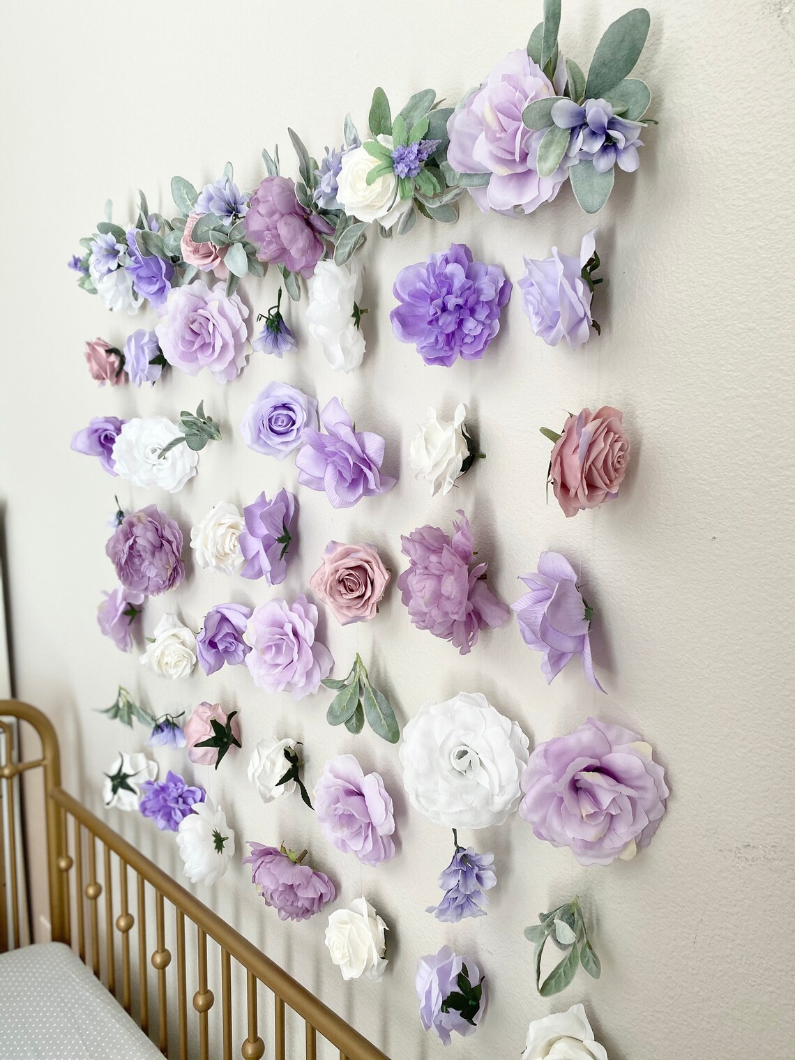 Flower Hanging Decor Flower Wall Hanging Nursery Floral | Etsy