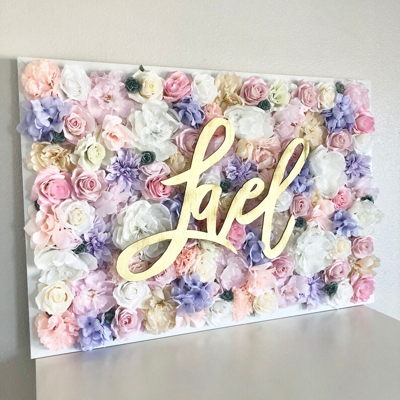 Flower Wall With Name Sign Floral Letter Flower Letter Baby | Etsy Canada