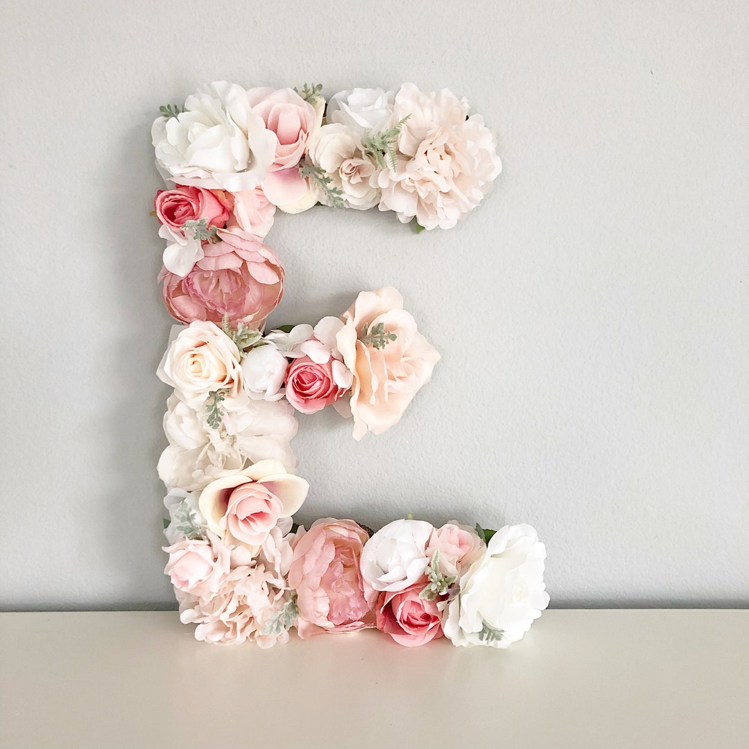 Flower Letter Floral Letter Blush Pink Nursery Decor Mauve Nursery ...