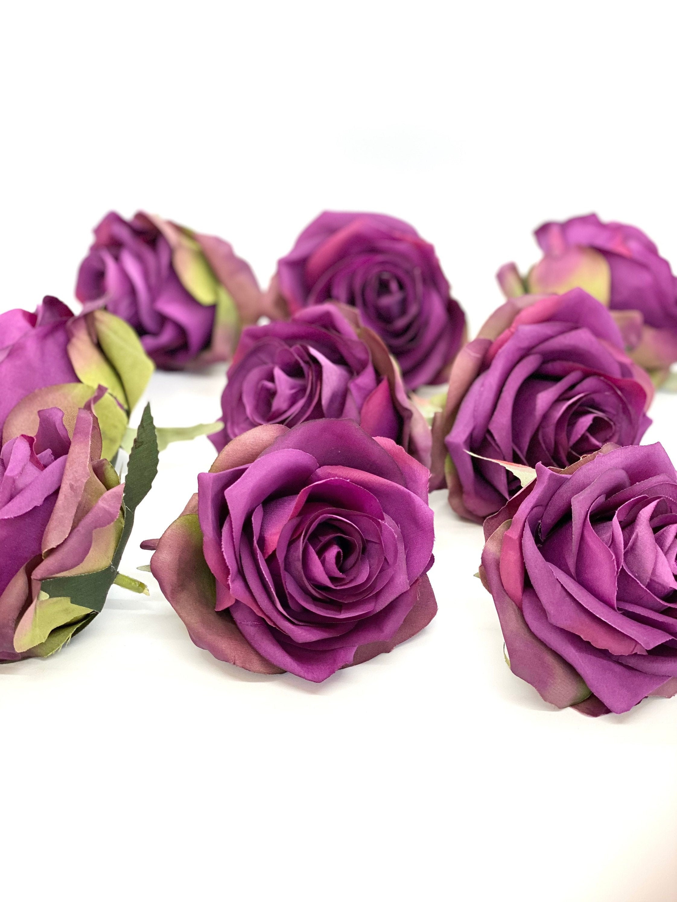 3.5 Artificial Purple Rose Flower Purple Artificial Rose | Etsy