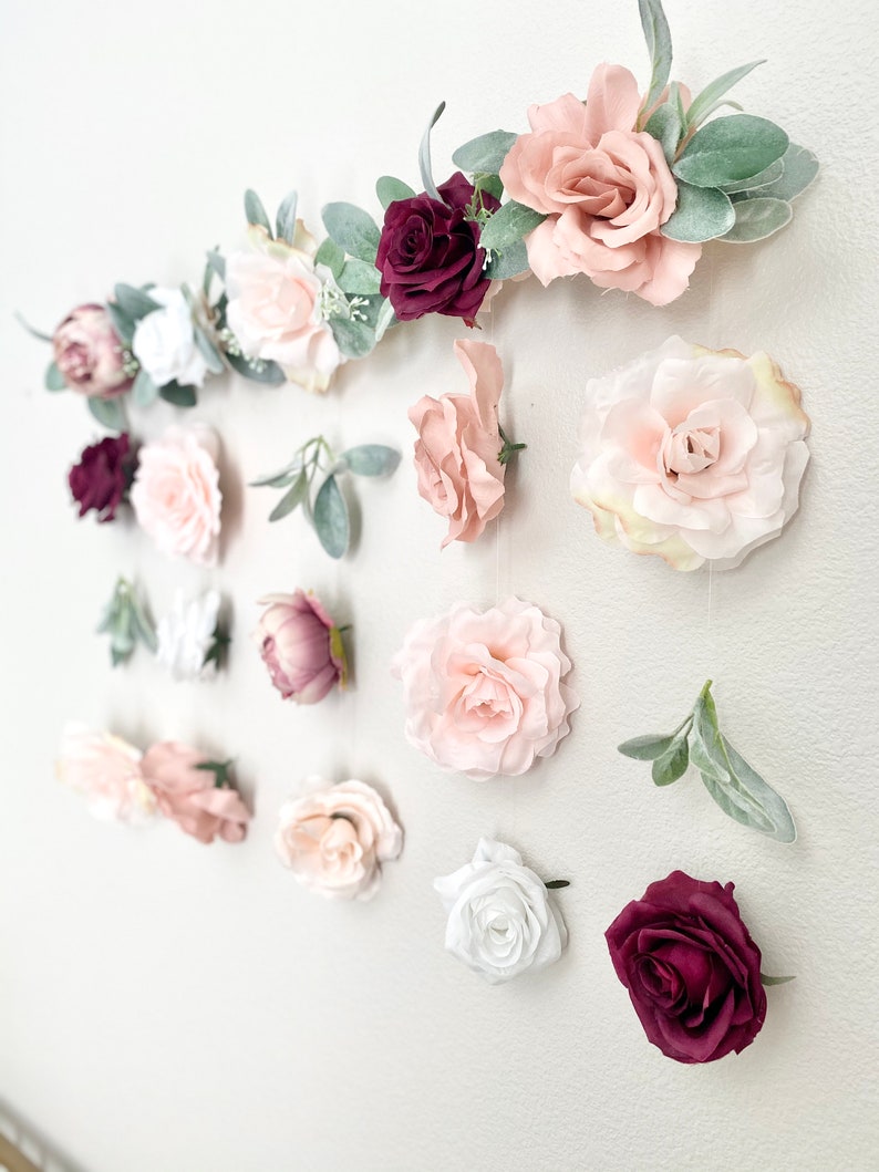 Floating Flower Wall Pale Pink Peony Wall Decor Woodland | Etsy