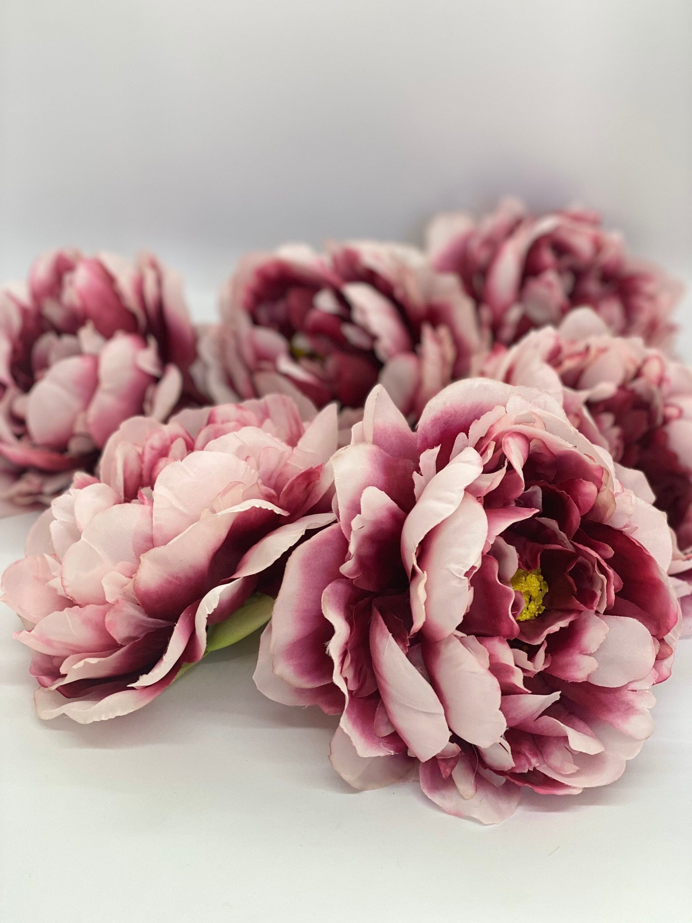 5 Two Tone Maroon Peony Wedding Flower Fluffy Peony - Etsy