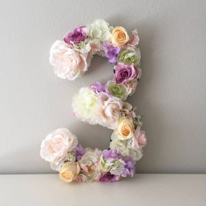 First Birthday Number Flower Number Birthday Decor Birthday Prop Cake ...
