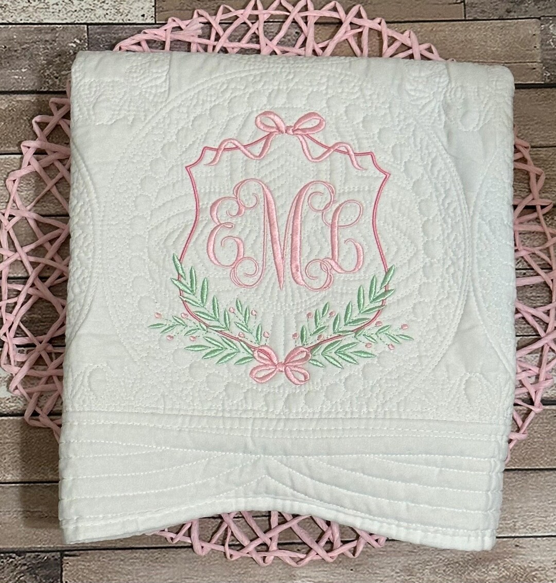 Monogrammed Heirloom Baby Quilt – Personalized Baby Shower Gift - Etsy