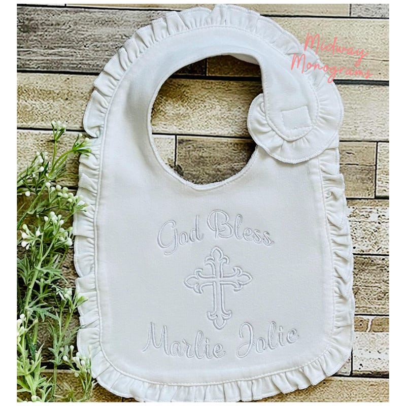 Christening Bib - Etsy