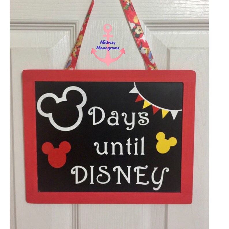 Countdown to Disney chalkboard Days until Disney Vacation | Etsy