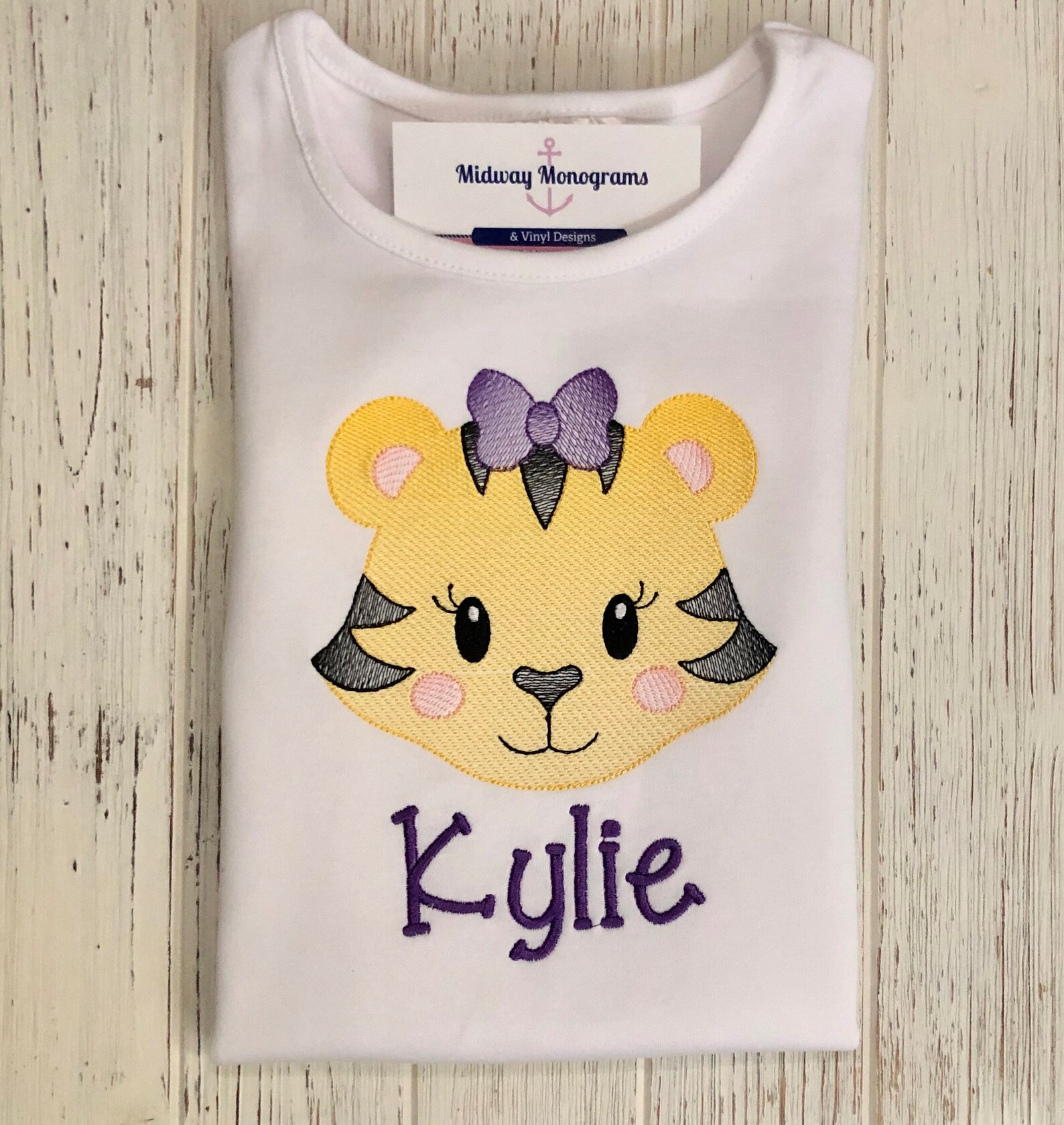 Personalized Tiger Shirt for Girls Girls Tiger Football | Etsy