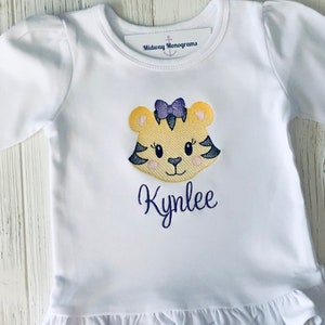 Personalized Tiger Shirt for Girls - Girls Tiger Football Shirt - Tiger ...