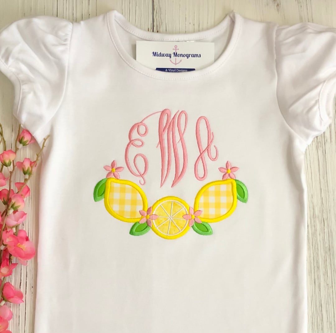 Personalized Lemon Trio Shirt For Girls Appliqué Lemon Trio Girls ...
