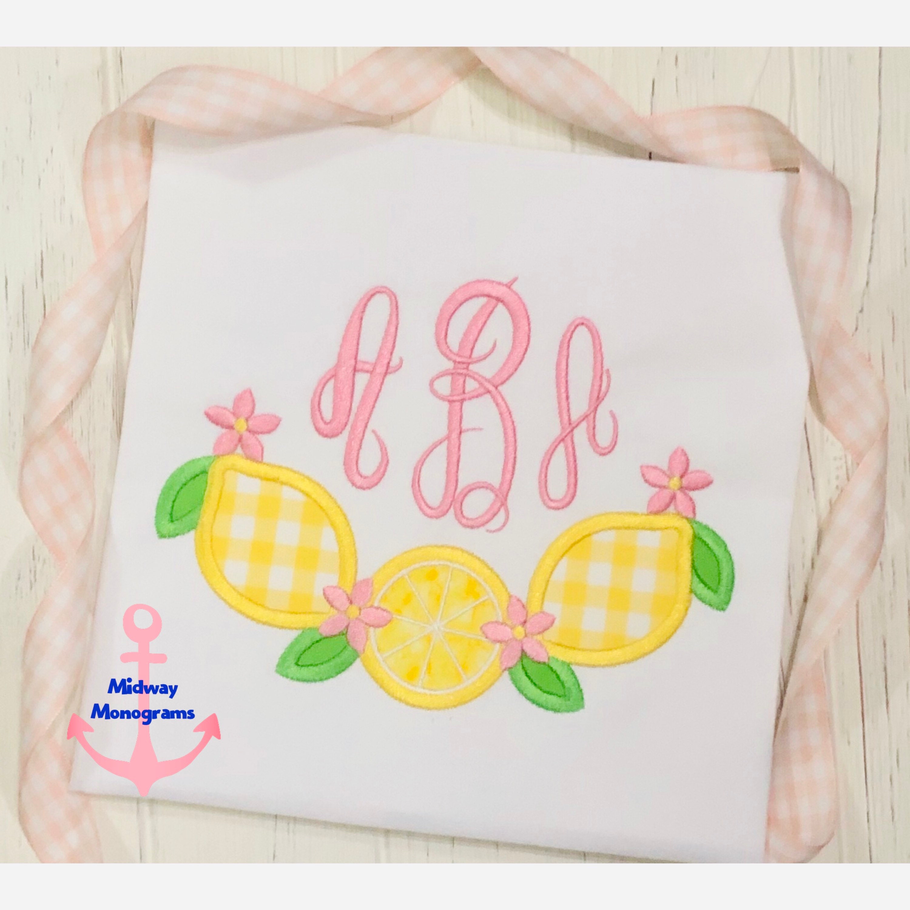 Personalized Lemon Trio Shirt For Girls Appliqué Lemon Trio | Etsy