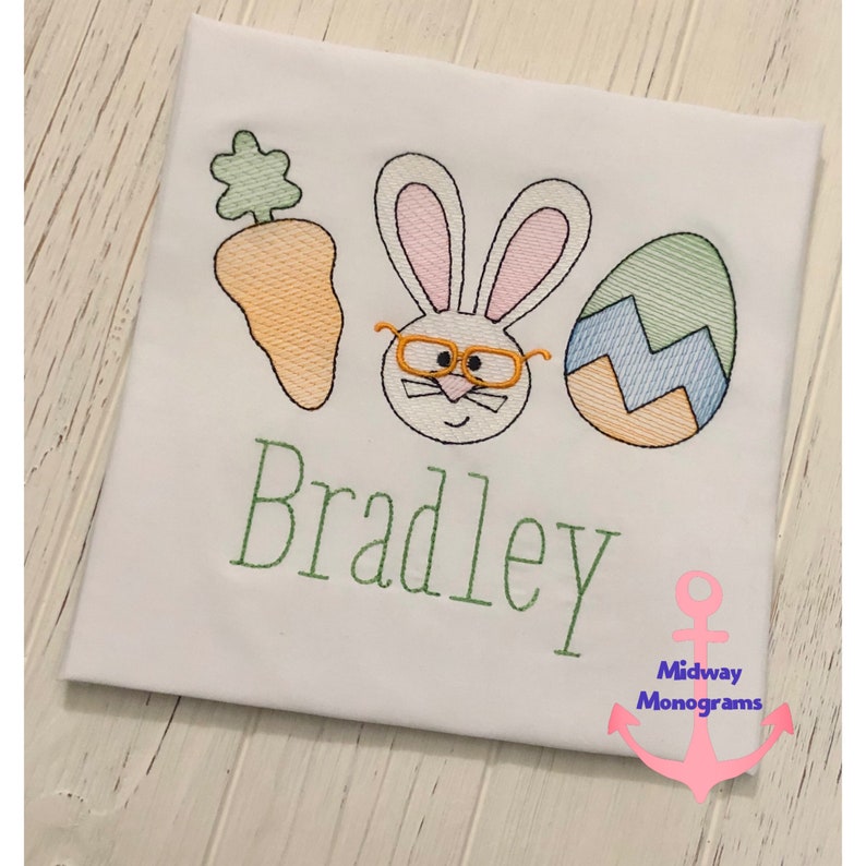 Personalized Easter Shirt for Boys Easter Trio Sketch Shirt - Etsy