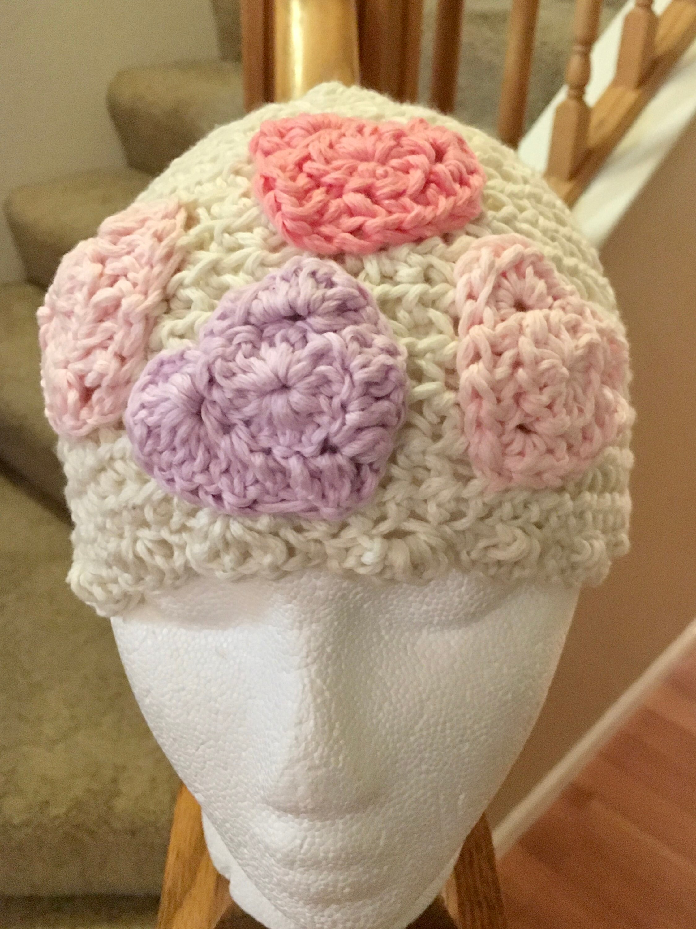 Heart Hat Valentine's Hat Spring Hat Hand-crocheted Cream Pink Coral ...