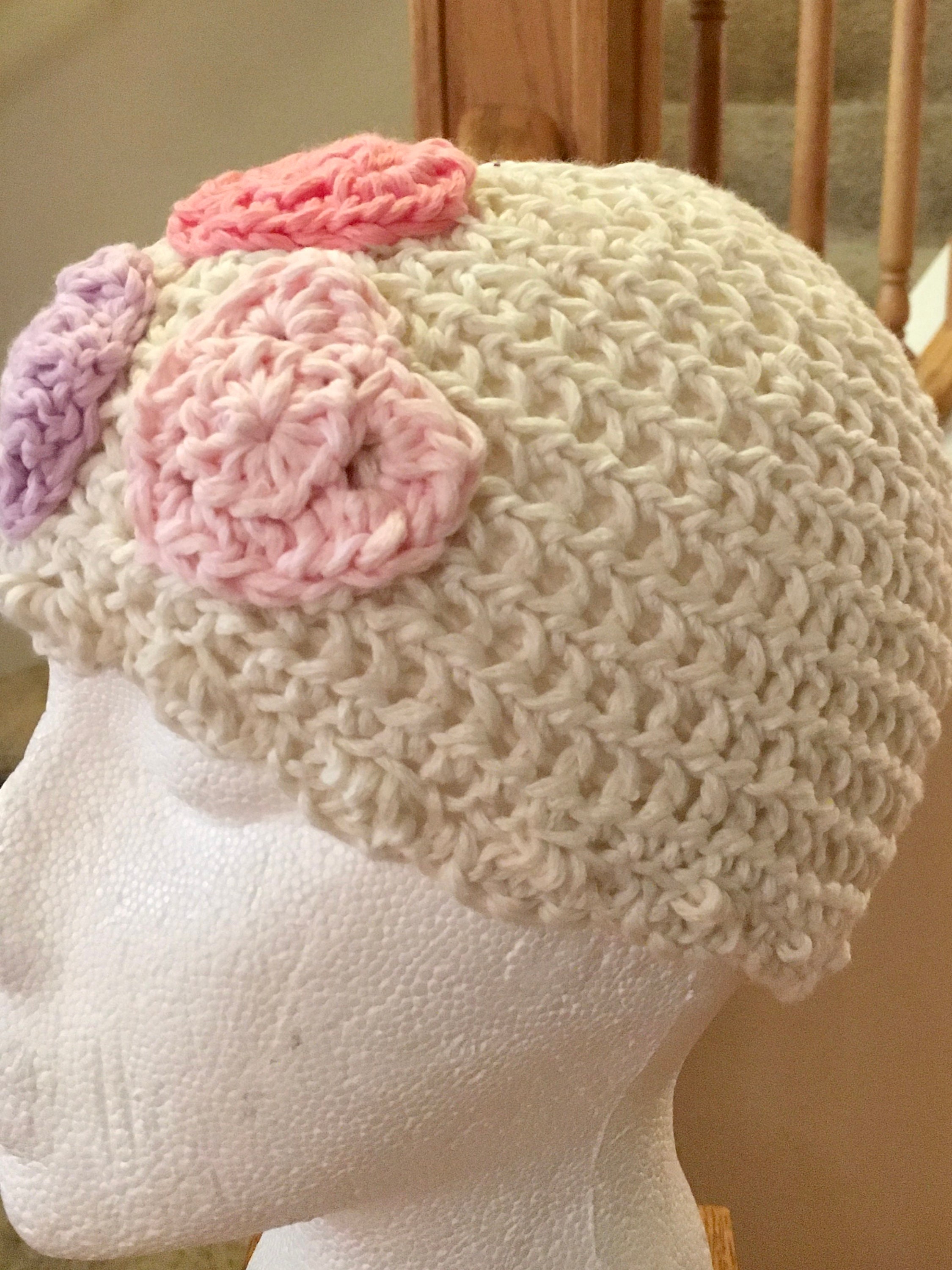 Heart Hat Valentine's Hat Spring Hat Hand-crocheted Cream Pink Coral ...