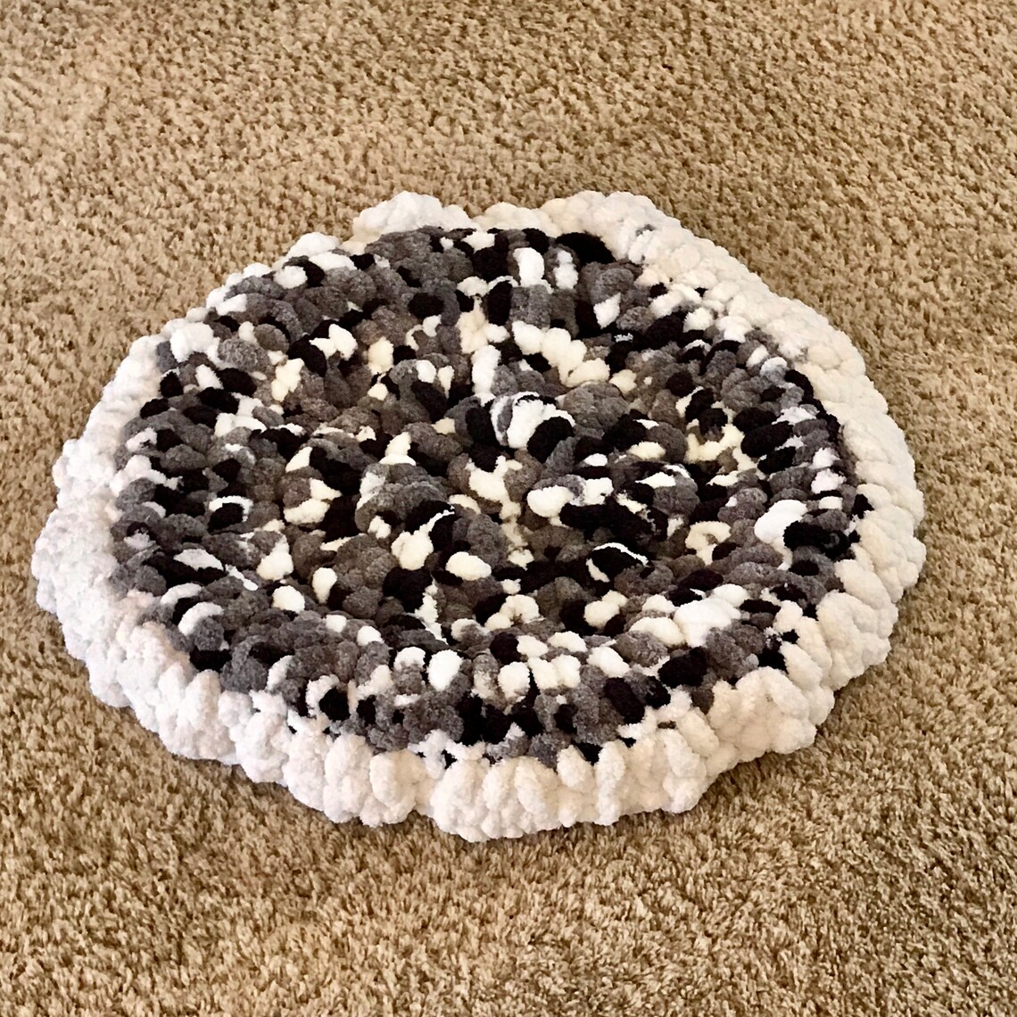 Pink Purple White Rug Hand Crochet Hearth Rug Bedside Rug | Etsy