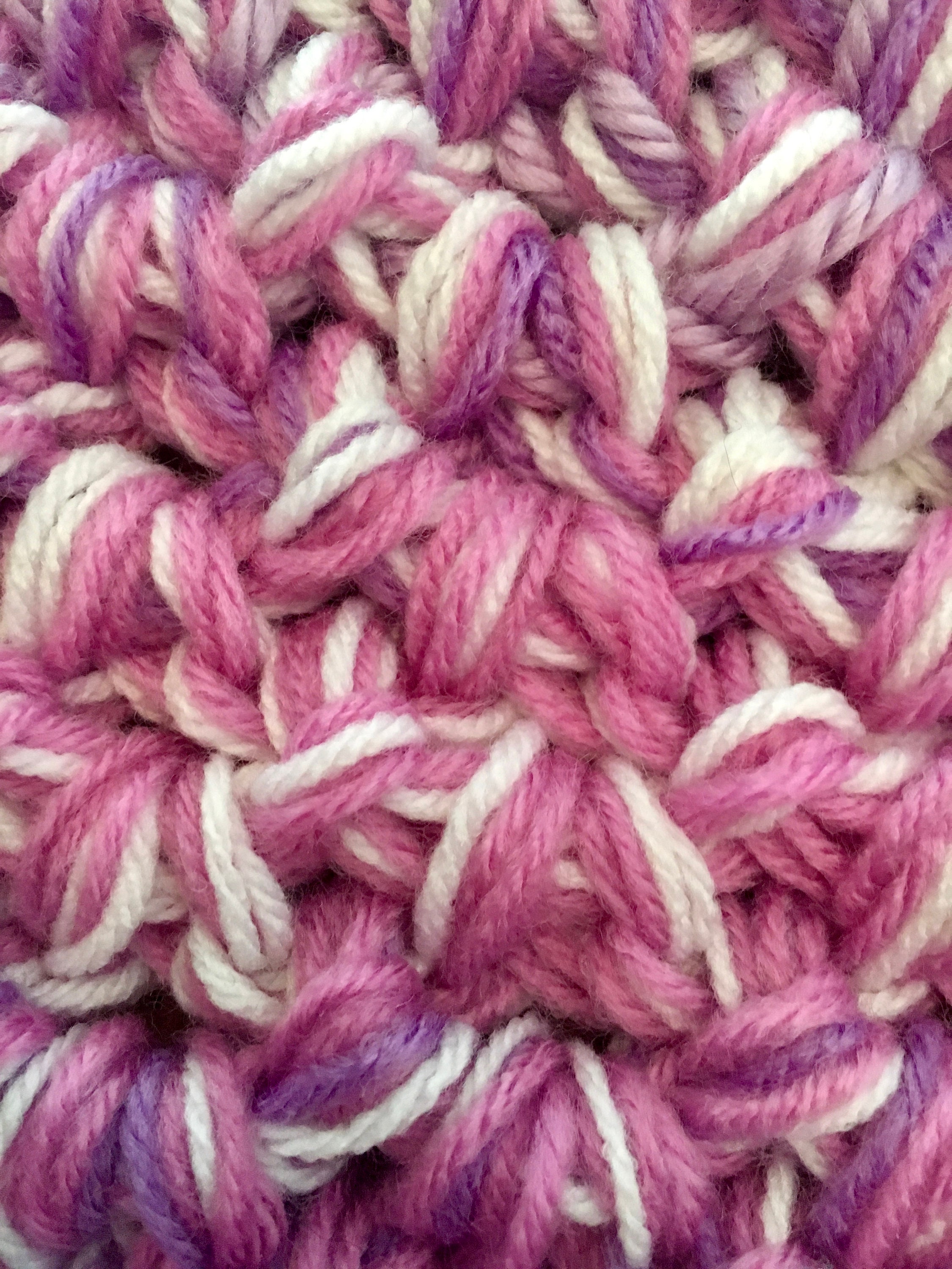 Pink Purple White Rug Hand Crochet Hearth Rug Bedside Rug Throw Rug ...