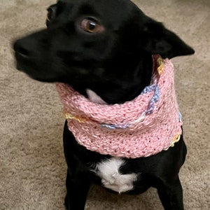 Pink Pet Scarf Shiny Canine Cowl Crocheted Dog Scarf One-of-a-kind ...