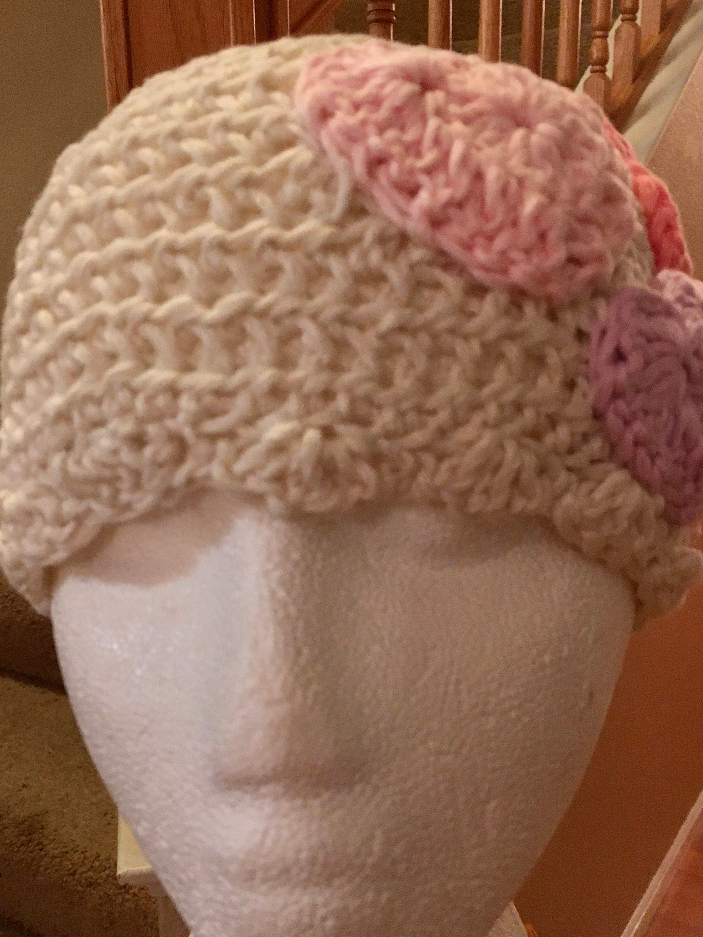 Heart Hat Valentine's Hat Spring Hat Hand-crocheted Cream Pink Coral ...
