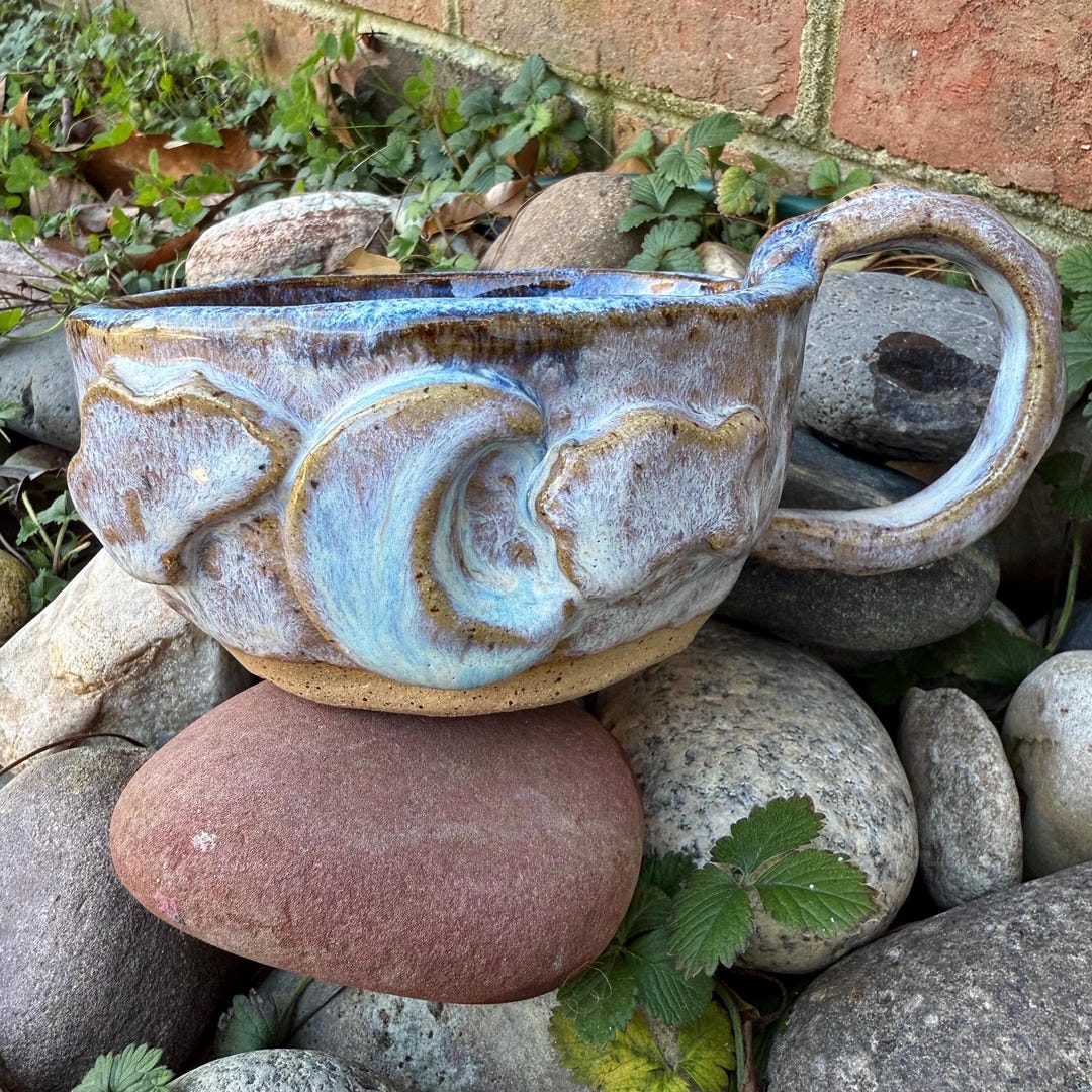 Pinch Pot Ceramic Moon and Clouds Mug, Handmade Mug, Pinch Pot Mug - Etsy