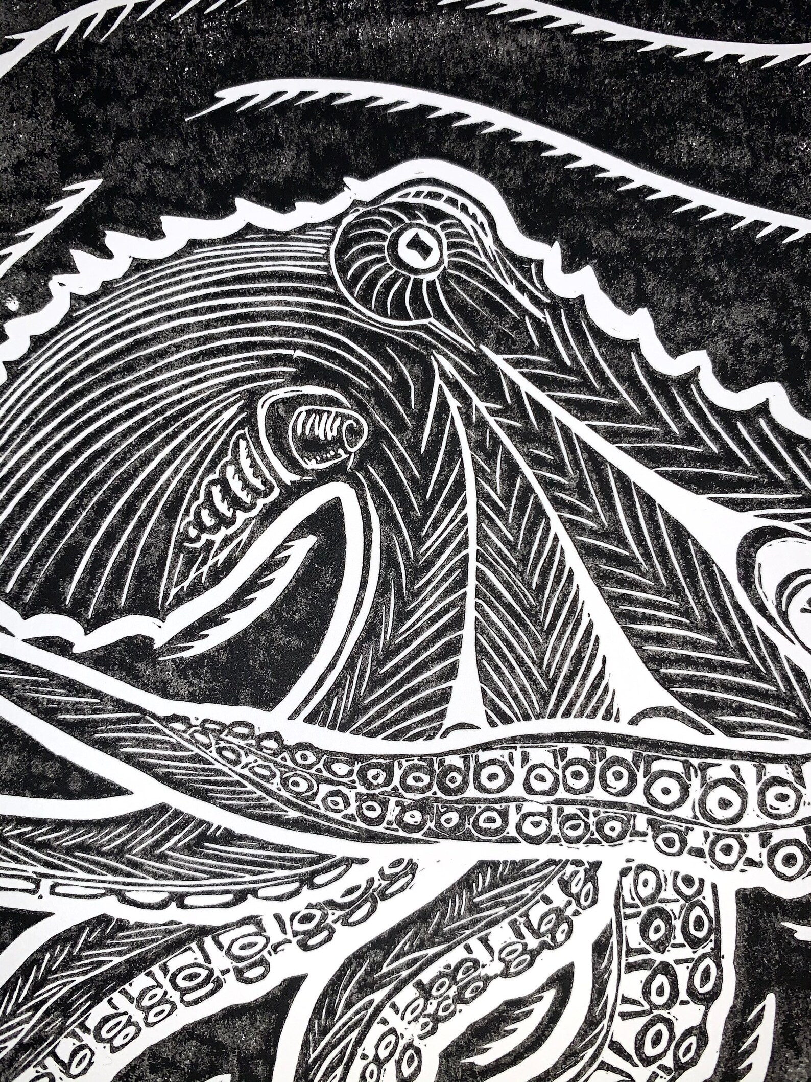 Original Octopus Sea Life Linocut Block Art Print - Etsy