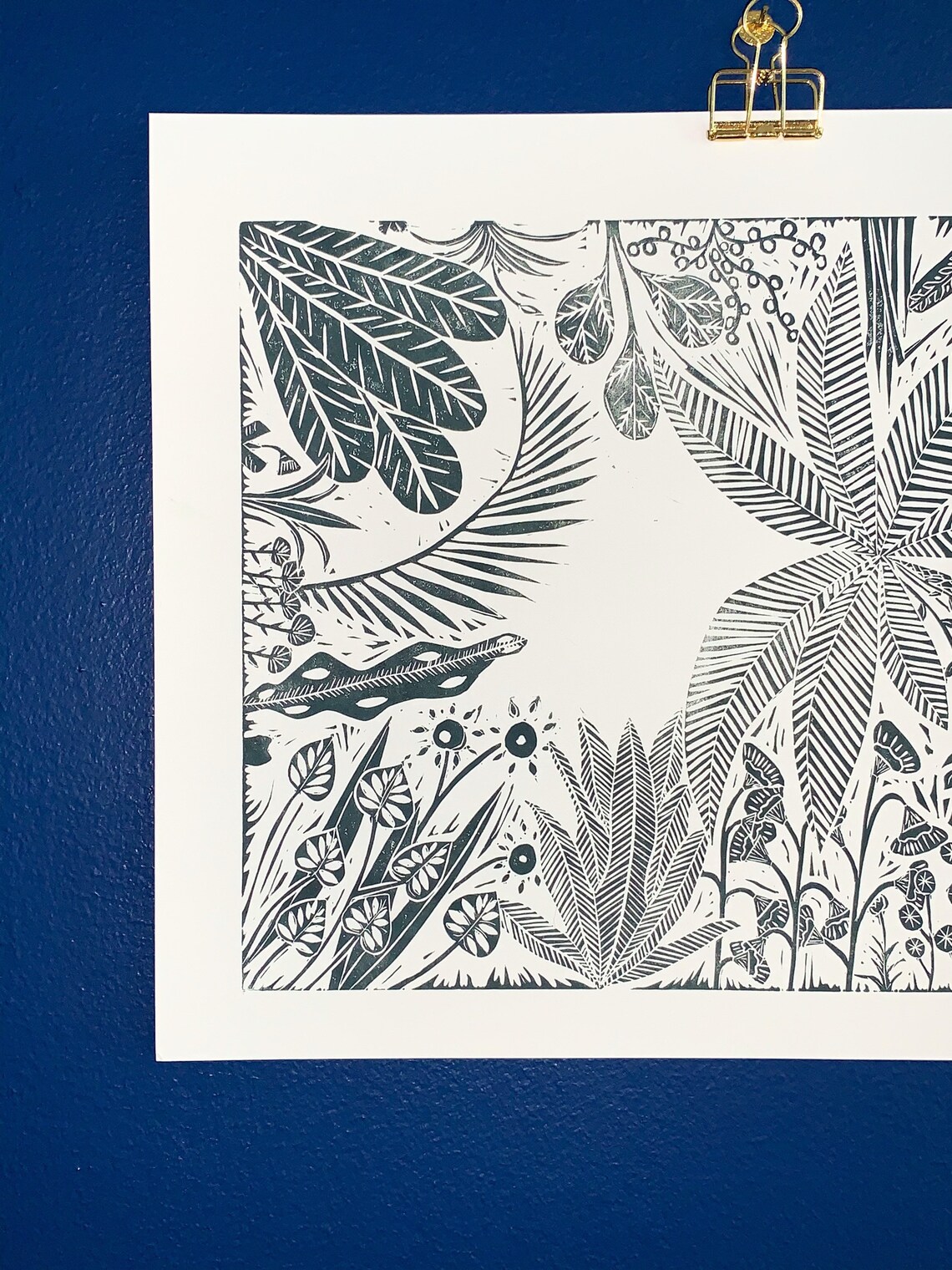 Botanical Linocut Block Print Jungle Palm Monstera Calathea - Etsy
