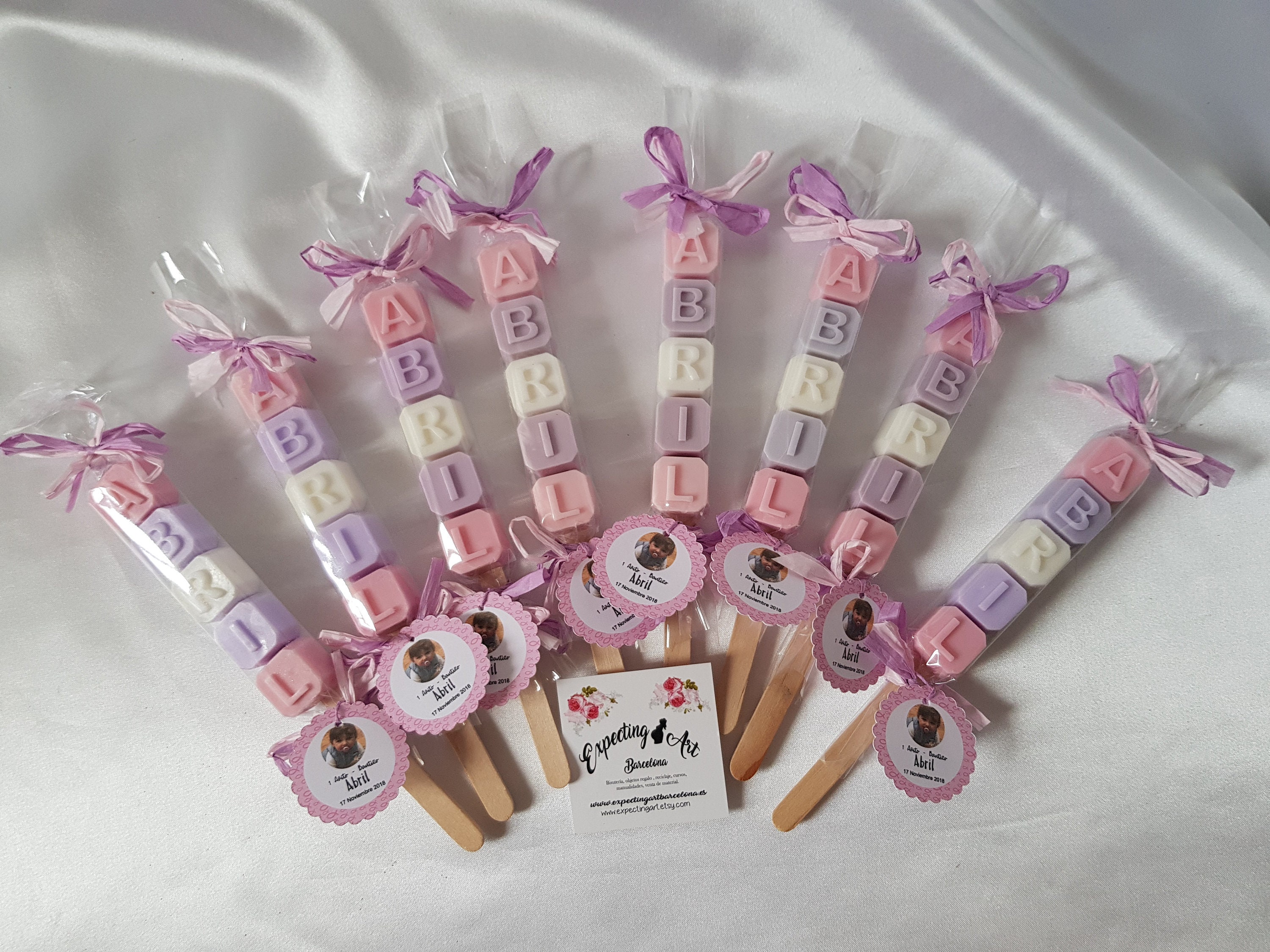 Brocheta jabón letras con nombre Recuerdo para bautizo Jabón ...