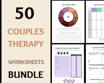 50 Couples Therapy Worksheets Bundle, Couples Therapy Forms, Reacting ...